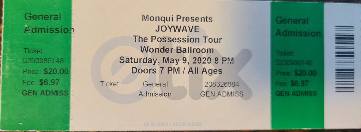 May 09, 2020: Joywave at Wonder Ballroom Portland, Oregon, United ...