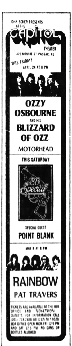 Ozzy Osbourne's 1981 Concert & Tour History | Concert Archives
