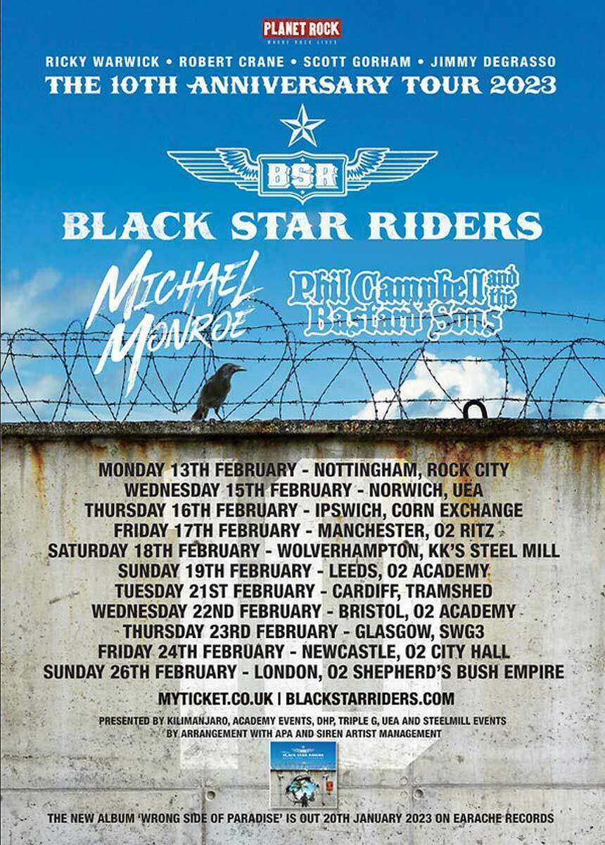 Feb 22, 2023: Black Star Riders / Michael Monroe / Phil Campbell and ...