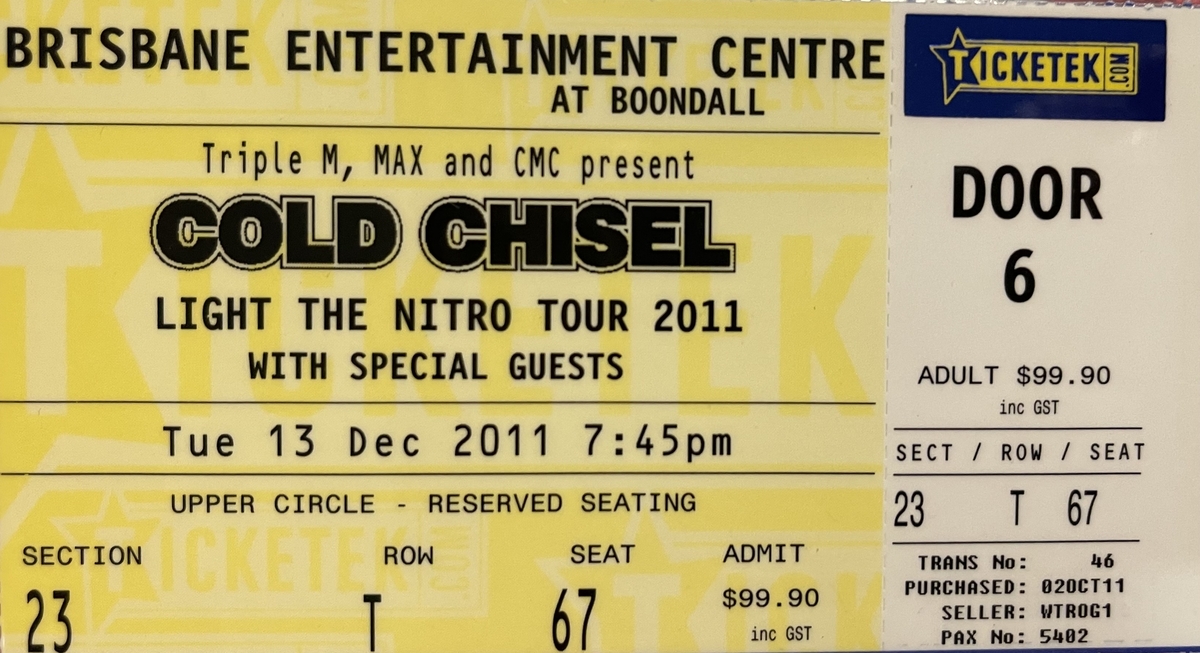 Cold Chisel Concert & Tour History | Concert Archives