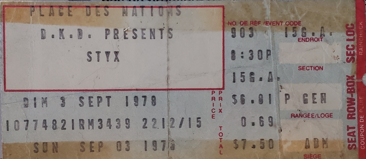 Styx's 1978 Concert & Tour History | Concert Archives