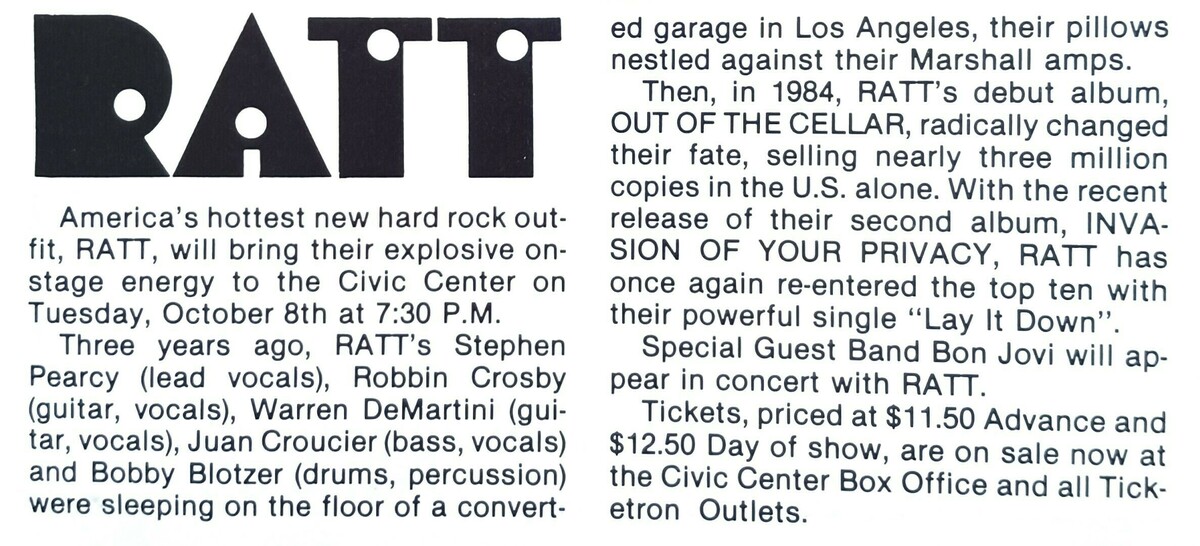 Ratt Concert & Tour History | Concert Archives