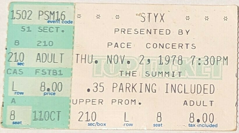 Styx's 1978 Concert & Tour History | Concert Archives