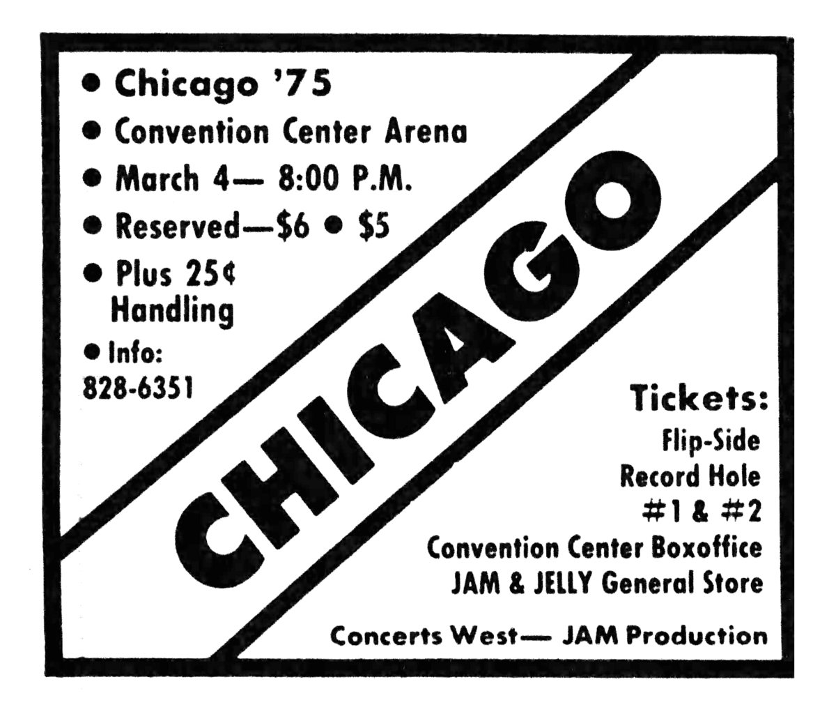 Chicago's 1975 Concert & Tour History | Concert Archives