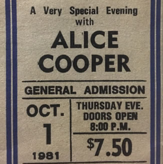 Alice Cooper's 1981 Concert & Tour History | Concert Archives