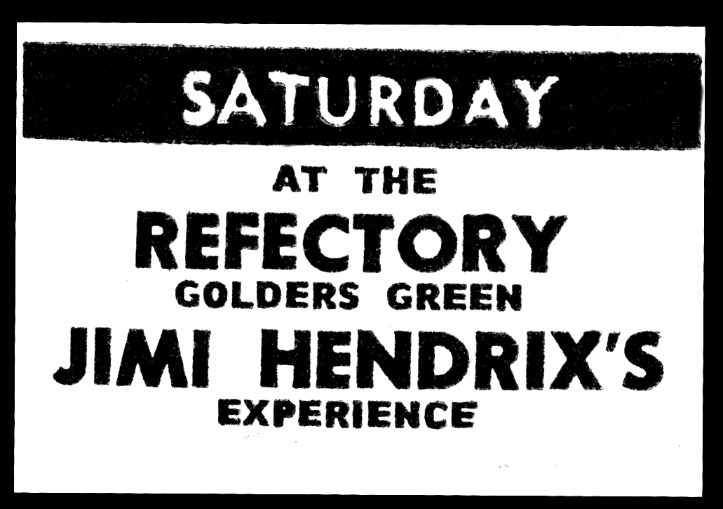 Jan 21, 1967: Jimi Hendrix at Golders Green Refectory London, England ...