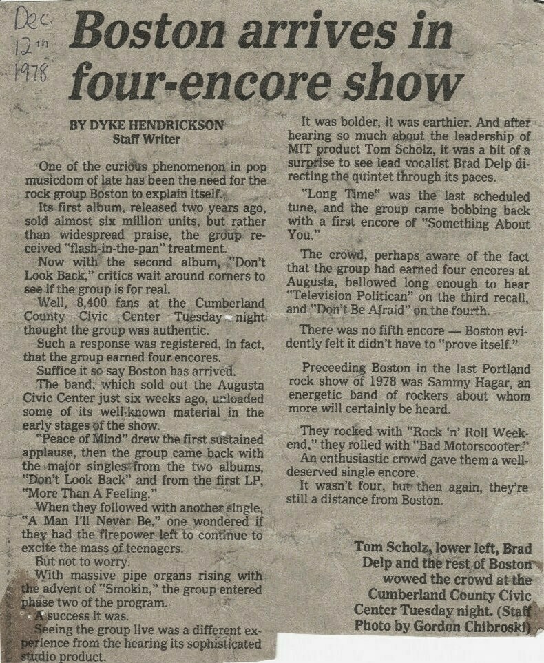 Boston Concert & Tour History | Concert Archives