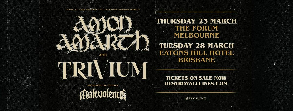 Mar 23, 2023: Amon Amarth / Trivium / Malevolence at Forum Melbourne Melbourne, Victoria ...