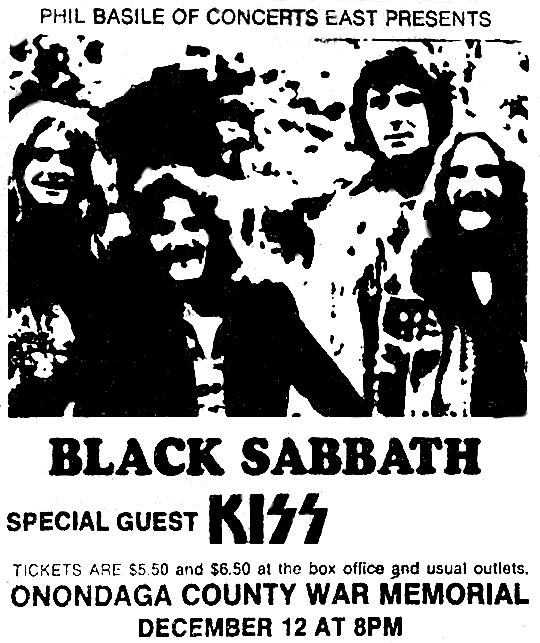 Dec 12, 1975: Black Sabbath / KISS at Onondaga County War Memorial ...