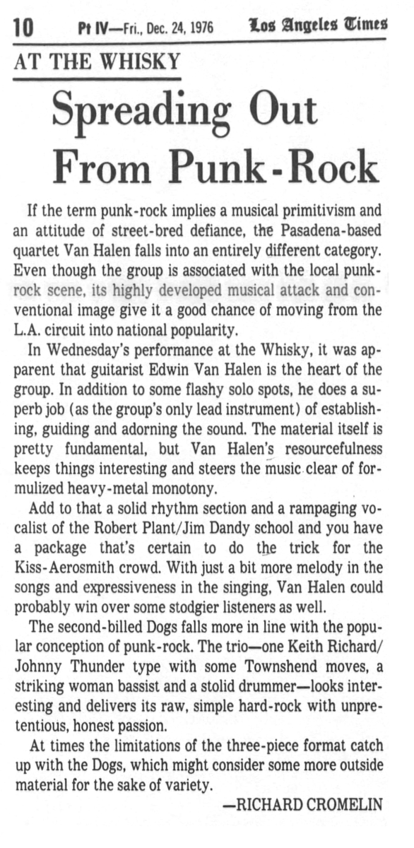 Van Halen's 1976 Concert & Tour History | Concert Archives