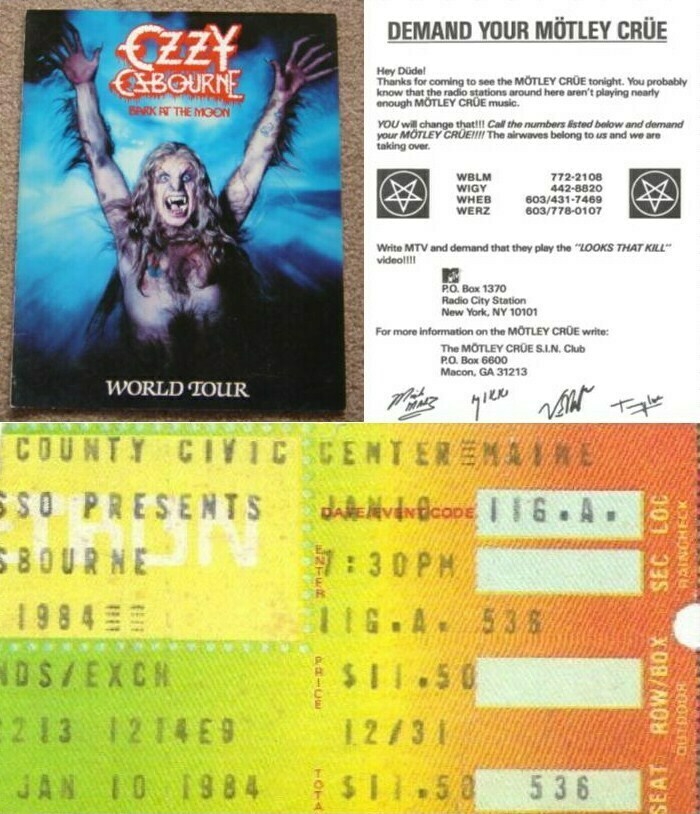 Ozzy Osbourne's 1984 Concert & Tour History | Concert Archives