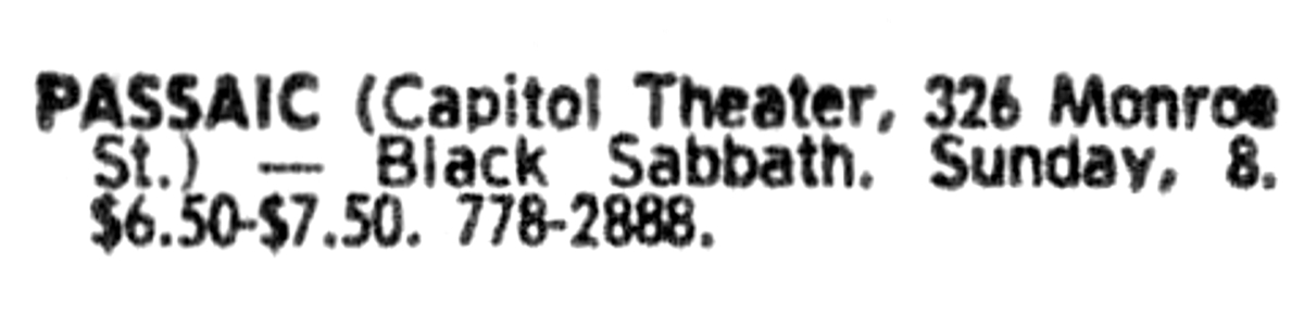 Black Sabbath's 1975 Concert & Tour History | Concert Archives