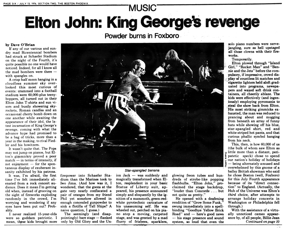 Elton John's 1976 Concert & Tour History | Concert Archives