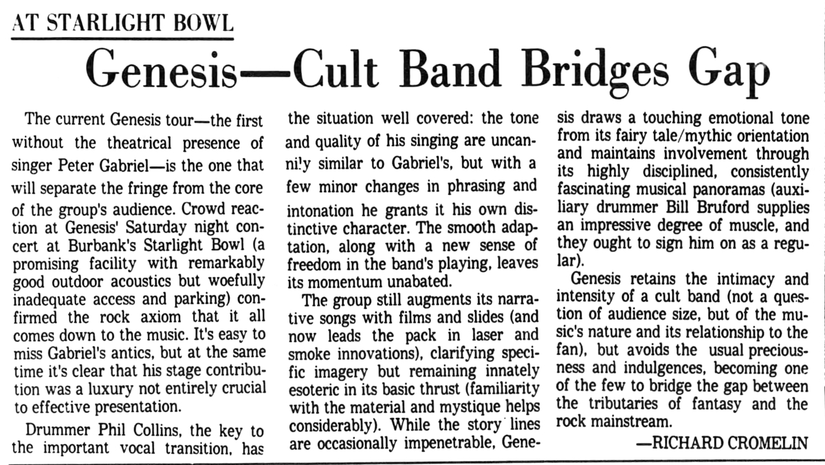 Genesis Concert & Tour History (Updated for 2023) | Concert Archives