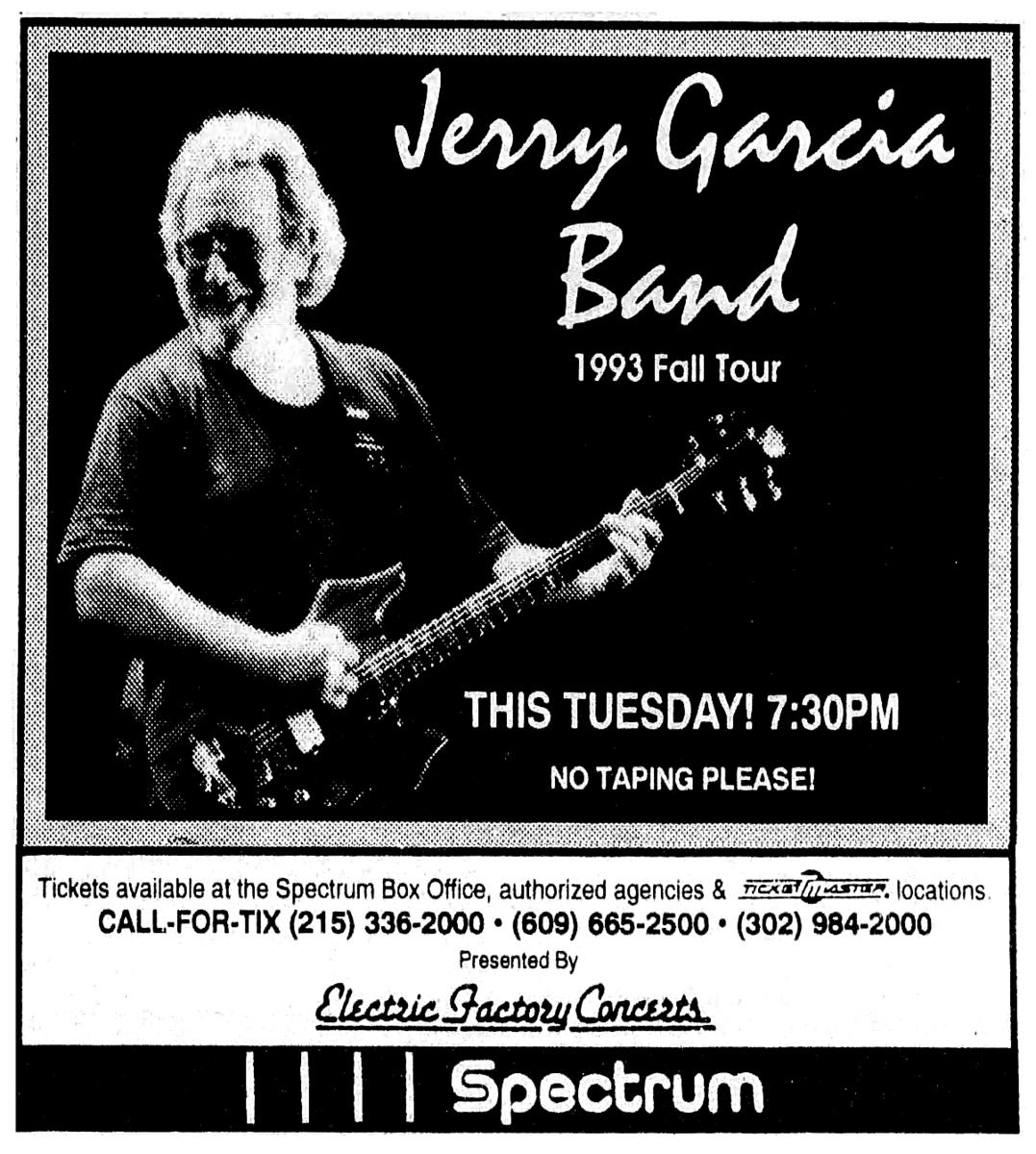 Jerry Garcia Band Concert & Tour History | Concert Archives
