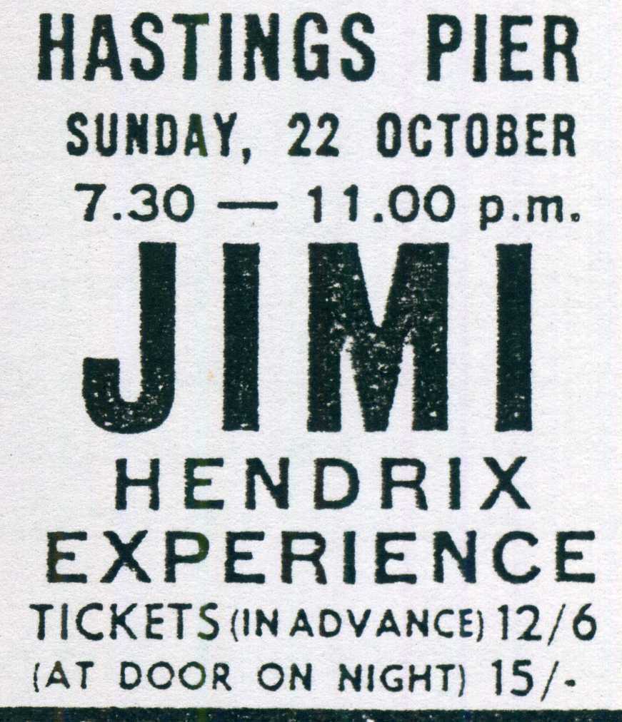 Oct 22, 1967: Jimi Hendrix / The Orange Seaweed at Hastings Pier ...