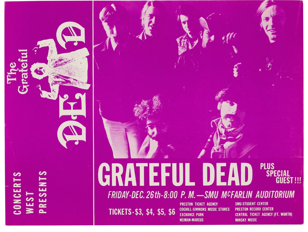 Dec 26, 1969: Grateful Dead at McFarlin Auditorium, SMU Dallas, Texas ...