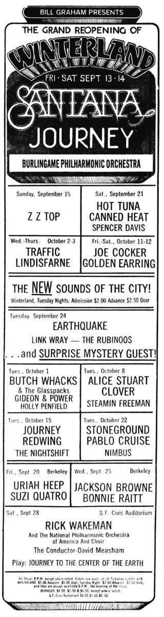 Concert History of Winterland San Francisco, California, United States ...