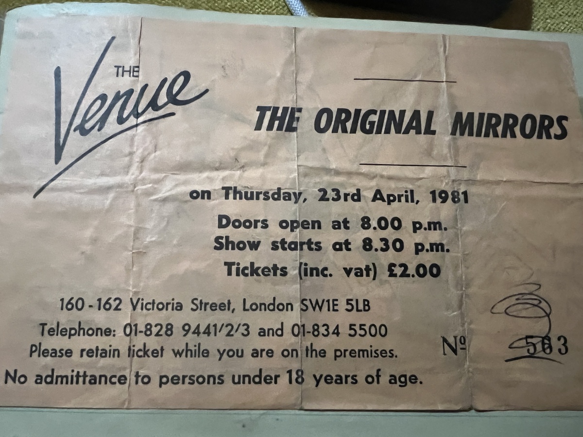 The Original Mirrors Concert Tour History Concert Archives