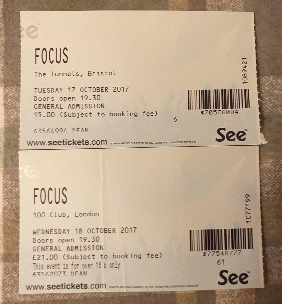 Oct 10, 2017: Focus+ Eric Broughton at 100 Club oxford street London ...