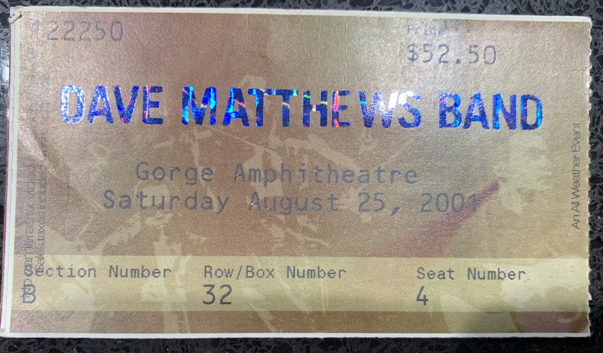 Dave Matthews Band's 2001 Concert & Tour History | Concert Archives