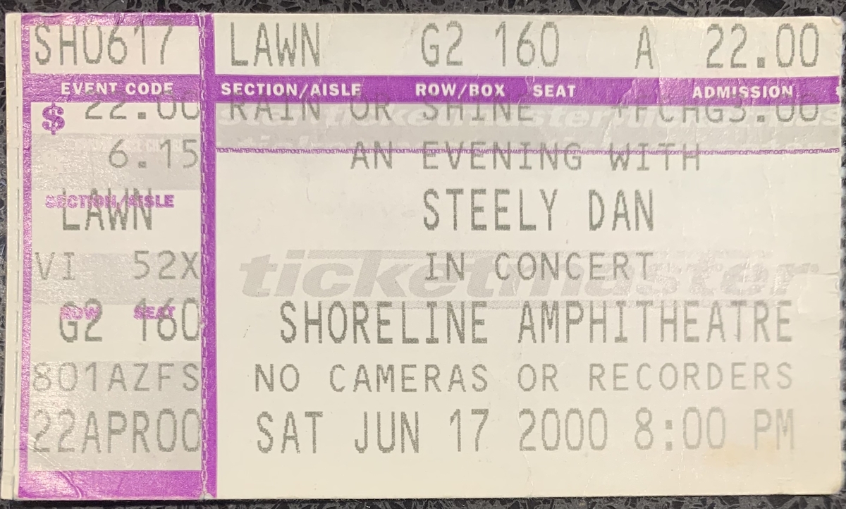 Jun 17, 2000: Steeley Dan at Shoreline Amphitheatre Mountain View ...