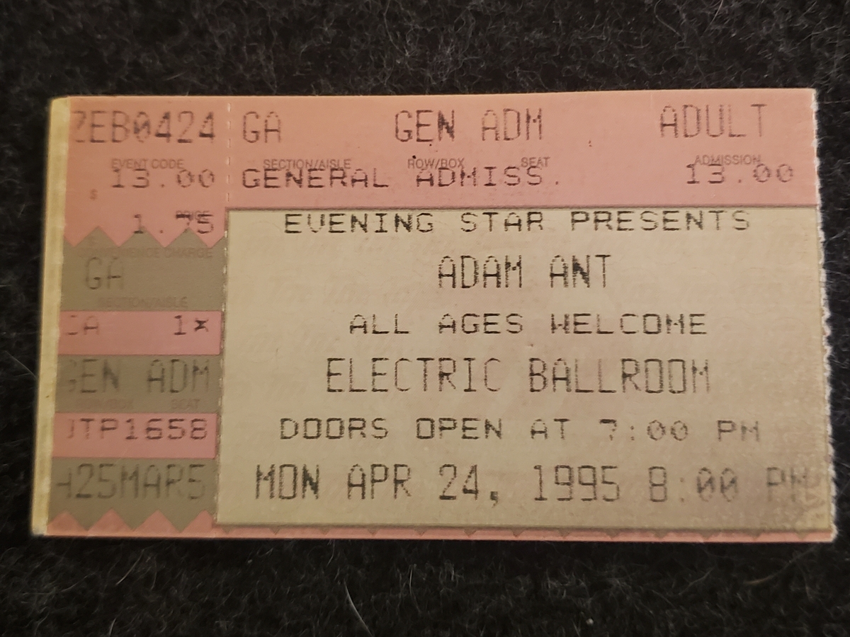 Adam Ant's 1995 Concert & Tour History | Concert Archives