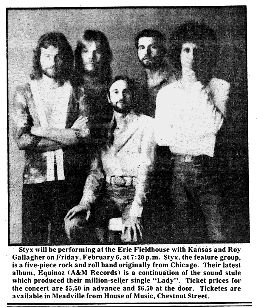 Styx's 1976 Concert & Tour History | Concert Archives