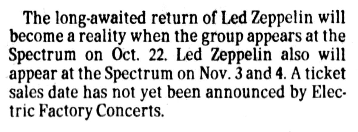Led Zeppelin's 1980 Concert & Tour History | Concert Archives