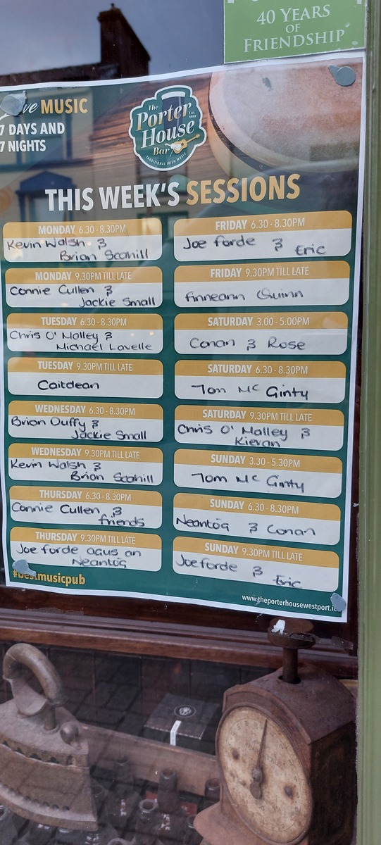 Concert History of The Porter House Westport, County Mayo, Ireland ...