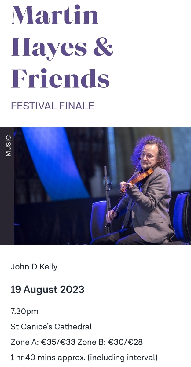 Martin Hayes Concert & Tour History (Updated for 2026) | Concert Archives