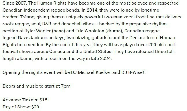 The Human Rights Band Concert & Tour History | Concert Archives