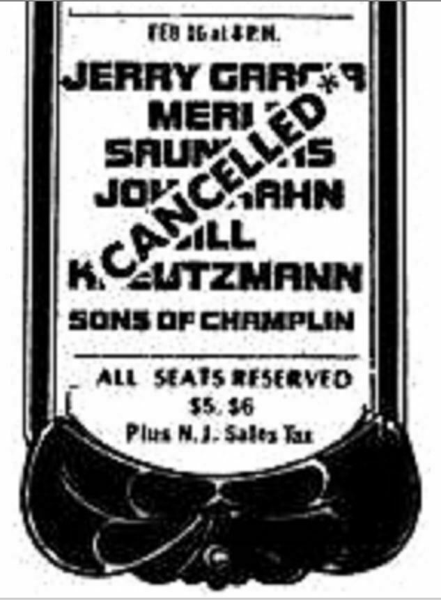 1973 Concert History of Capitol Theatre Passaic, New Jersey, United ...