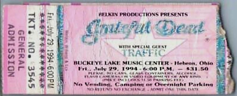 Jul 29, 1994: Grateful Dead / Traffic at Buckeye Lake Music Center ...