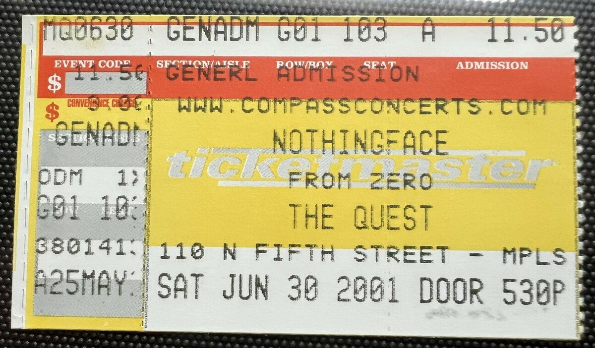 Jun 30, 2001: Nothingface / From Zero at The Quest Club Minneapolis ...