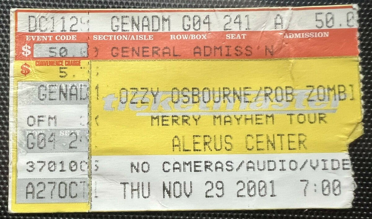 Nov 29, 2001: Ozzy Osbourne / Rob Zombie / Mudvayne / Soil at Alerus ...