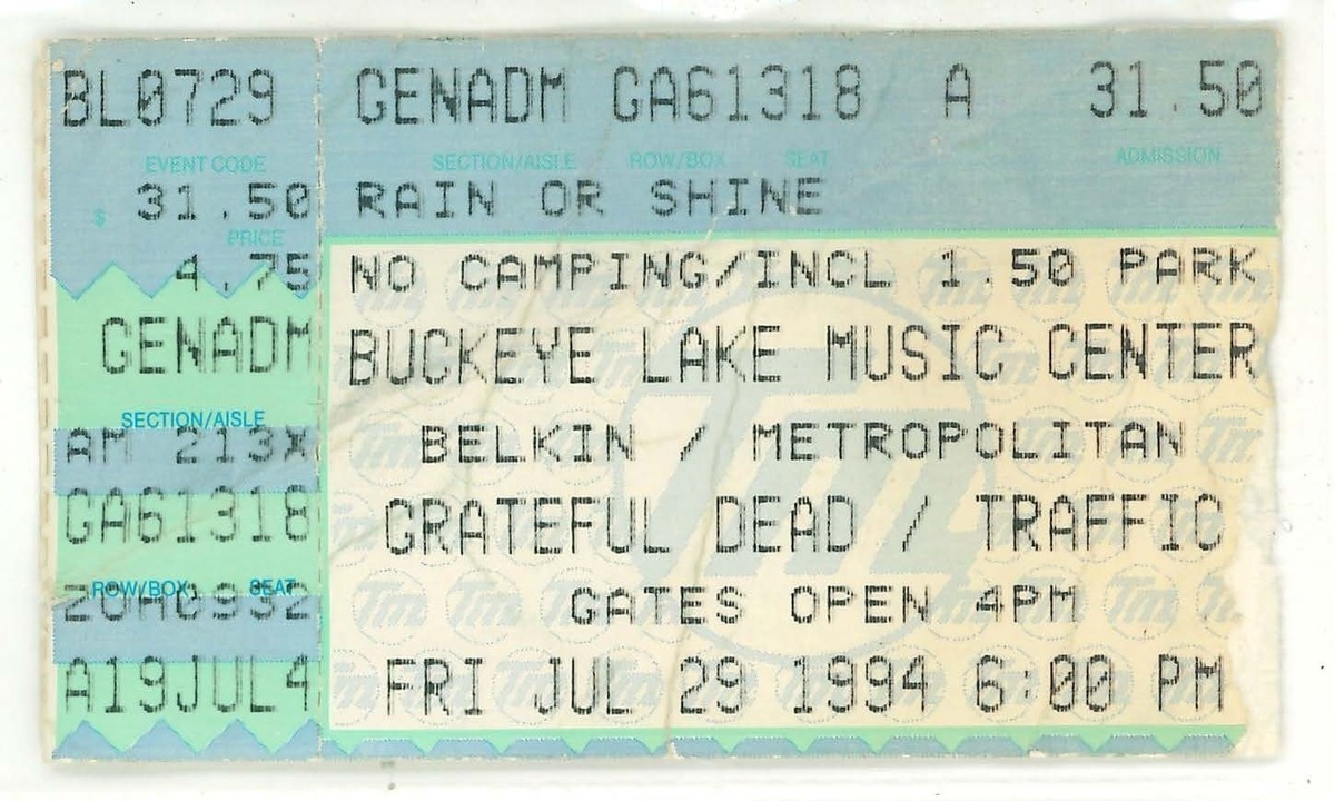 Jul 29, 1994: Grateful Dead / Traffic at Buckeye Lake Music Center ...
