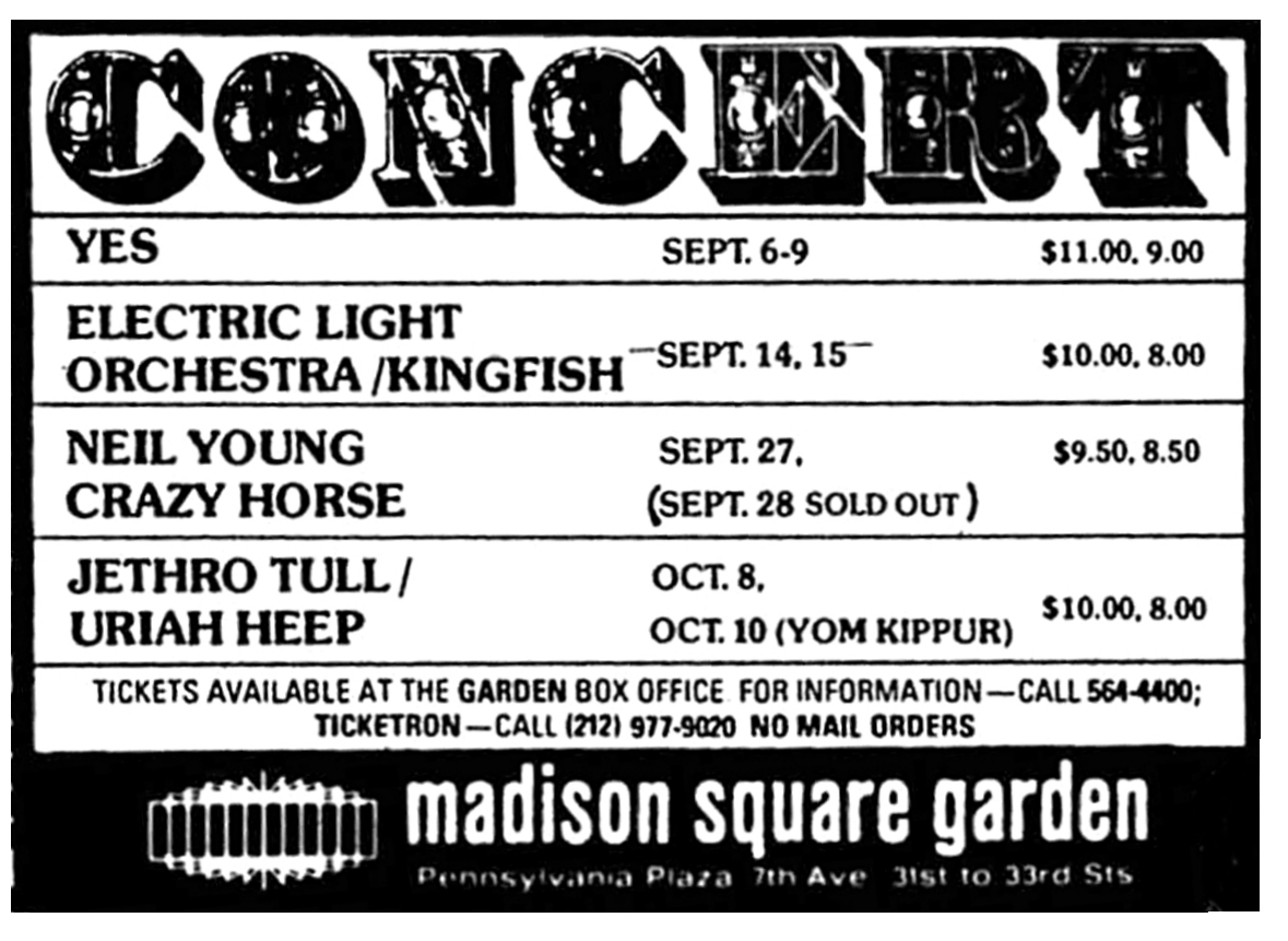 Concert History of Madison Square Graden New York, New York, United ...