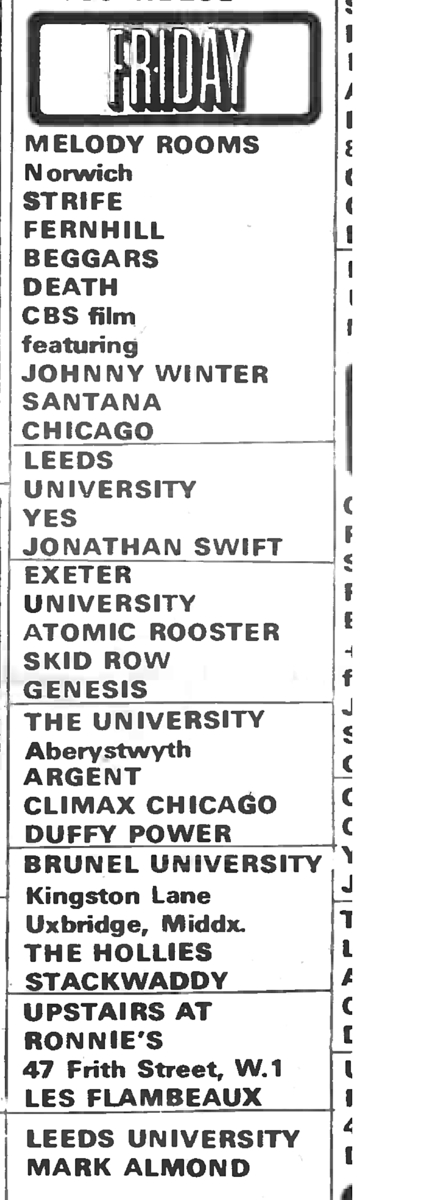 Atomic Rooster Concert & Tour History | Concert Archives