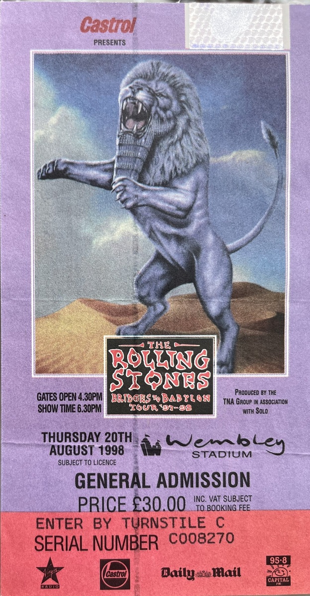 Jun 11, 1999: The Rolling Stones / Sheryl Crow at Wembley Stadium ...