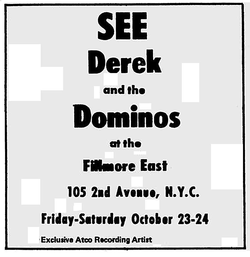 Derek and the Dominos Concert & Tour History | Concert Archives