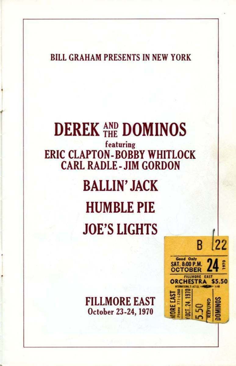 Derek and the Dominos Concert & Tour History | Concert Archives