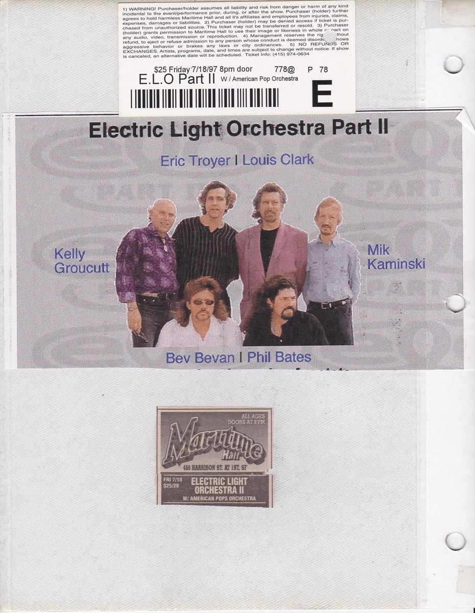 Electric Light Orchestra Part II Concert & Tour History | Concert Archives