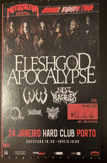 Jan 24, 2023: Fleshgod Apocalypse / W.E.B. / Nest of Plagues / SERENITY ...