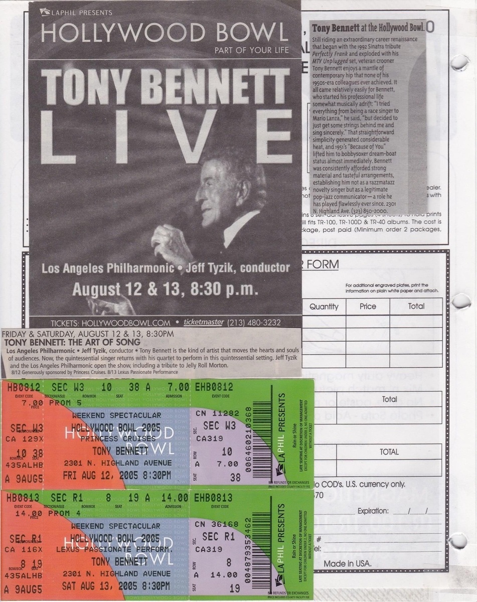 Tony Bennett Concert & Tour History | Concert Archives