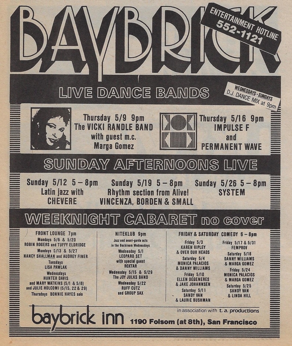 May 16, 1985: Impulse f! / Permanent Wave at Baybrick Inn San Francisco ...
