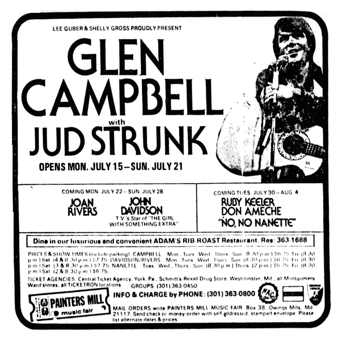 Glen Campbell Concert & Tour History | Concert Archives