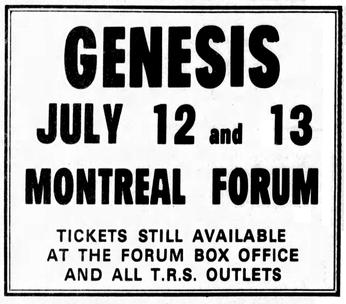 Genesis's 1978 Concert & Tour History | Concert Archives