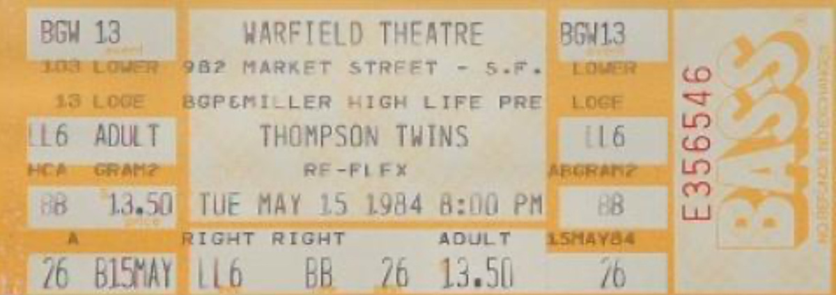 Thompson Twins Concert & Tour History (Updated for 2024) | Concert Archives