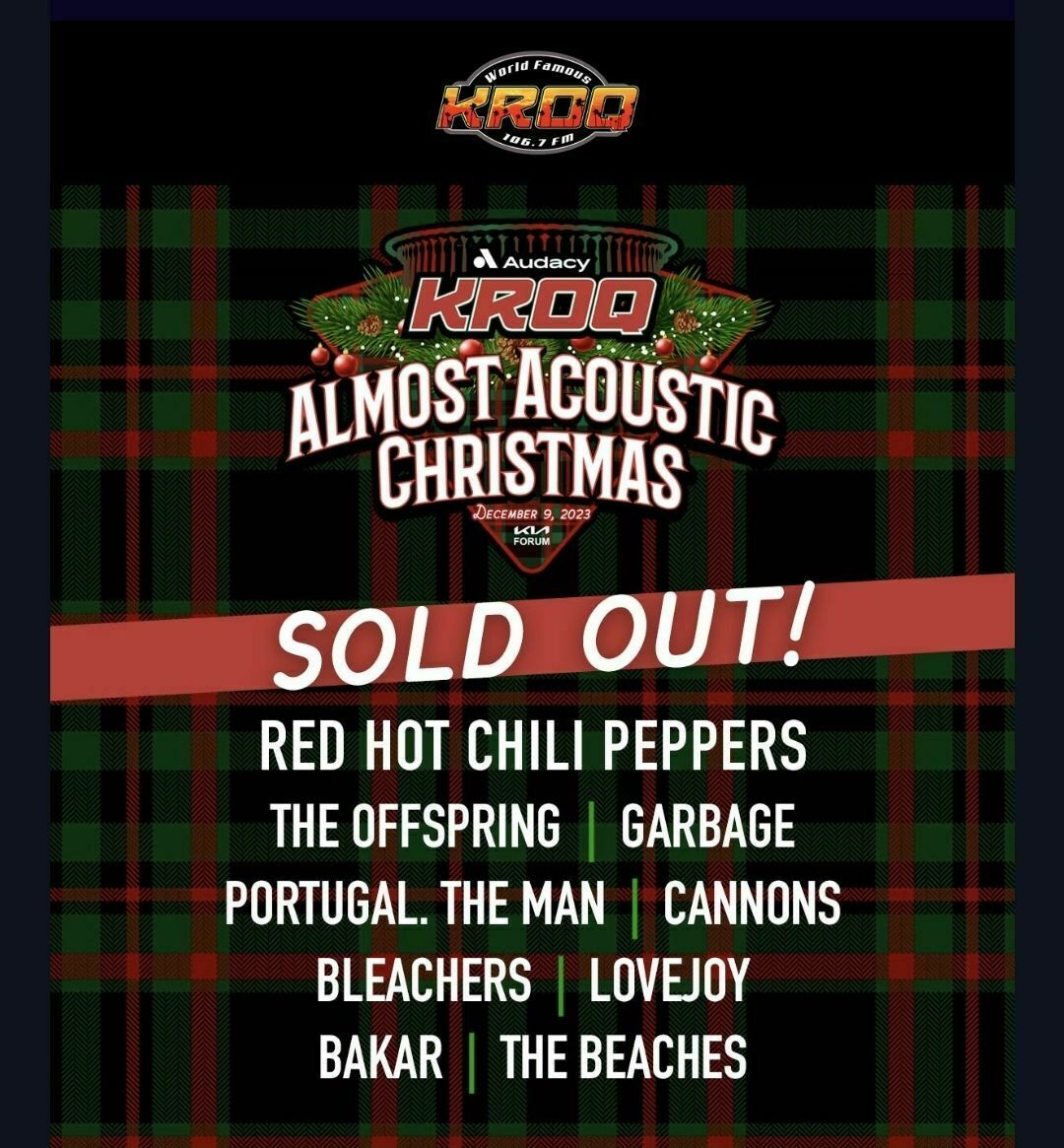 Dec 09, 2023: KROQ Almost Acoustic Christmas at Kia Forum Inglewood ...